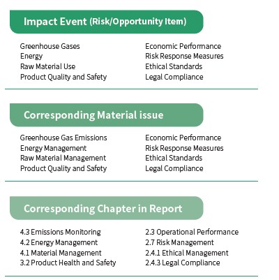 ESG impact event (risk opportunity) matrix